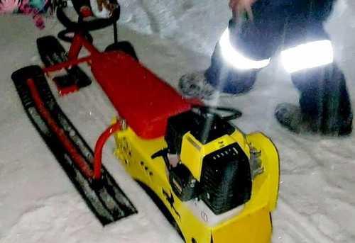 Снегокат с мотором, новый детский снегоход