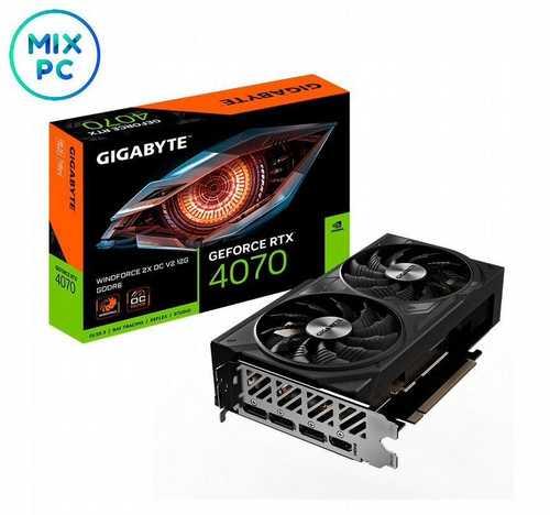 Видеокарта RTX4070 12GB gigabyte windforce 2X OC GV-N4070WF2OCV2-12GD