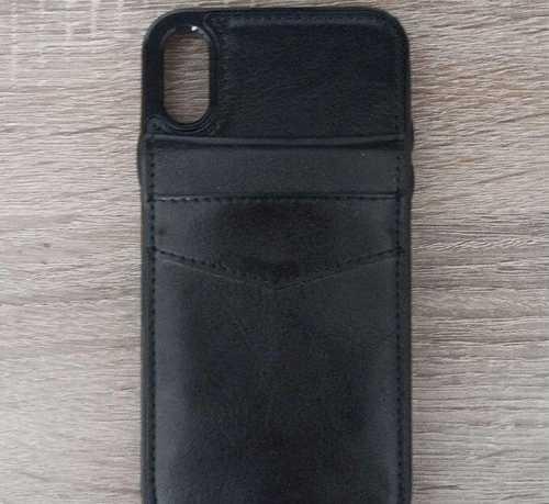 Чехол кошелёк на iPhone xr кожаный