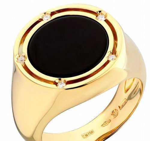 Кольцо Damiani D.Side collection Brad Pitt Yellow Gold & Onyx & Diamonds