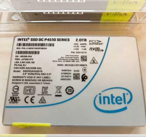 SSD Intel DC P4510 2Tb pci e NVMe