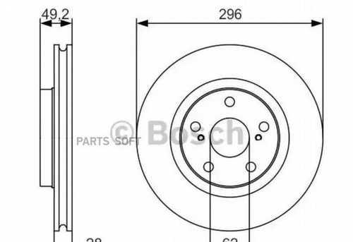 Bosch 0986479S22 Диск торм. пер.вент.296x28 5 отв