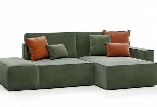 Диван-кровать угловой раскладной зеленый Корсо