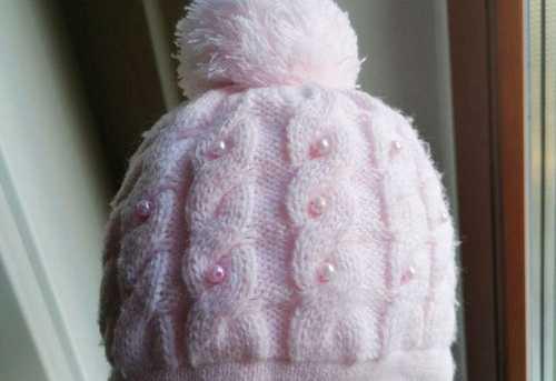 Зимняя шапка на малышку 42-44 разм