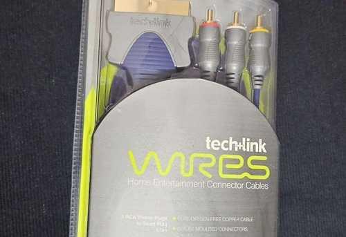 Кабель Techlink wires 3RCA - scart 5 м новый orig