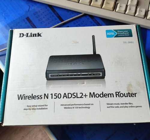 D-Link DSL-2640U, N150 adsl2+ Модем роутер