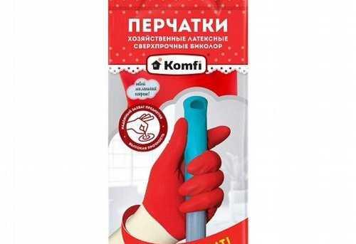 Перчатки из латекса Komfi BiColor размер L, высоко