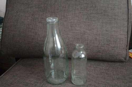 Бутылка стеклянная 1л и 0,25л декоративные