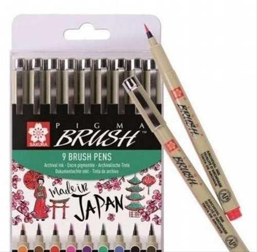 Ручки капиллярные sakura pigma brush набор Япония
