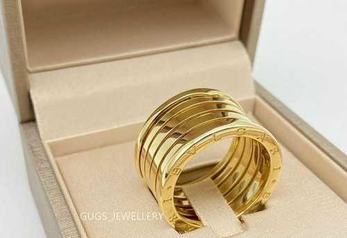 Золотое кольцо Bulgari bzero пружинка