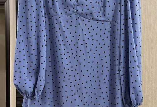 Платье женское голубое в горошек 48-50 размера
