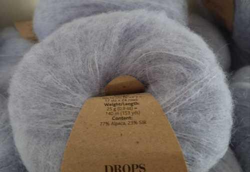 Пряжа Drops Alpaca Silk 17 лавандовый 7 моточков