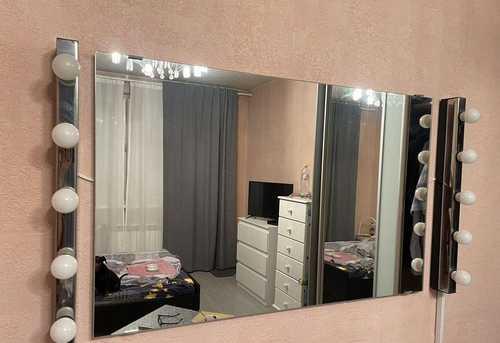 Зеркало настенное IKEA с лампочками