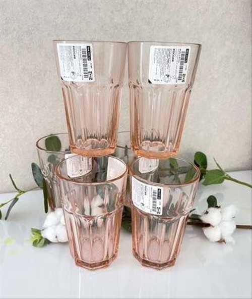 Pokal IKEA стакан 350 мл розовое стекло