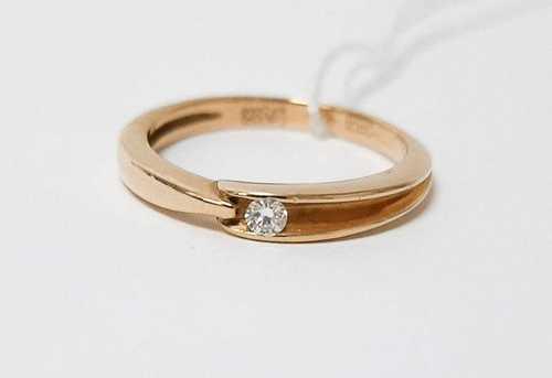 Золотое кольцо с бриллиантом 16 р (23500)