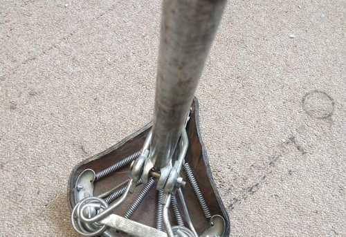 Велосипедное кожаное седло с подседельным штырем
