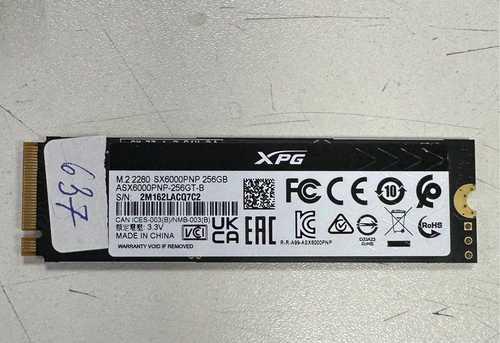 SSD бу XPG 256 гб M.2 ASX6000PNP-256GT-B 637ч