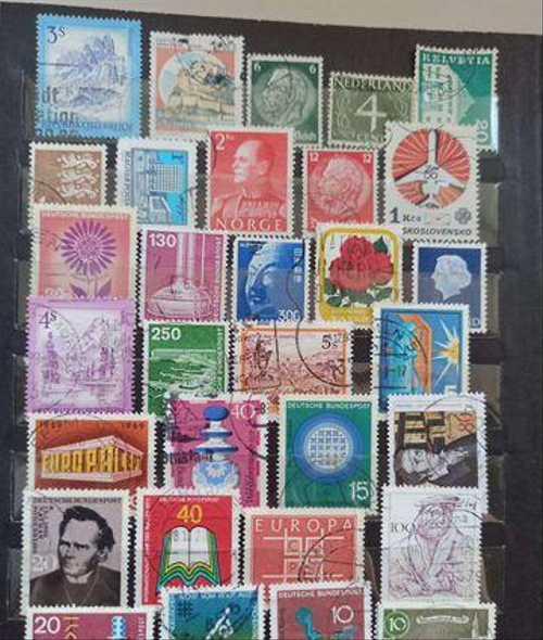 Набор почтовых марок без повторов (100 шт)