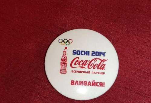 Значок Олимпиада Сочи 2014 Кока-кола