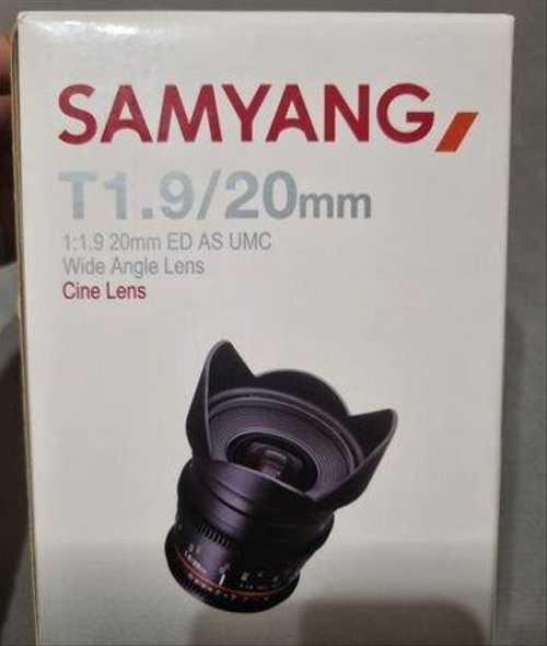 Объектив Samyang 20mm T1.9