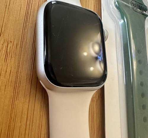 Часы apple watch 7 45 mm starlight