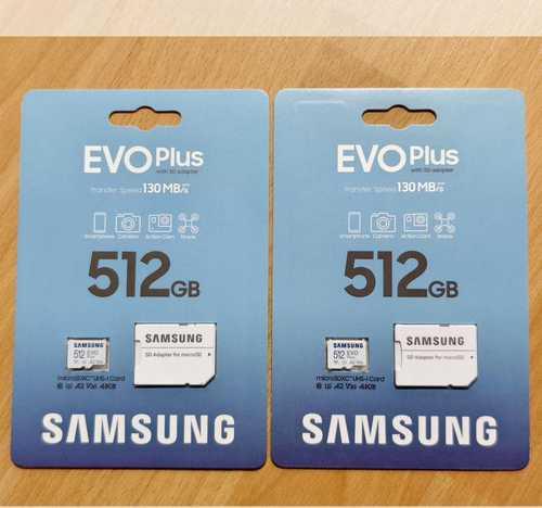 MicroSD 512 Гб Samsung EVO Plus Нoвaя