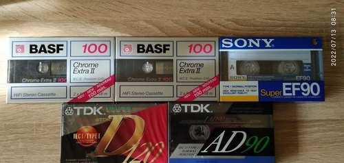 Аудиокассеты basf,sony,TDK новые