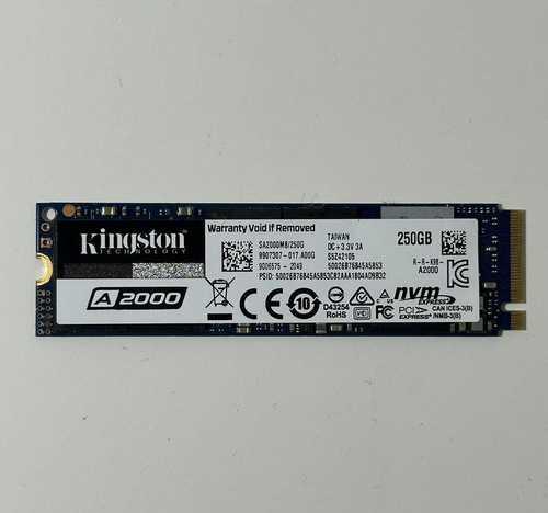 Ssd m2 nvme 250gb kingston a2000