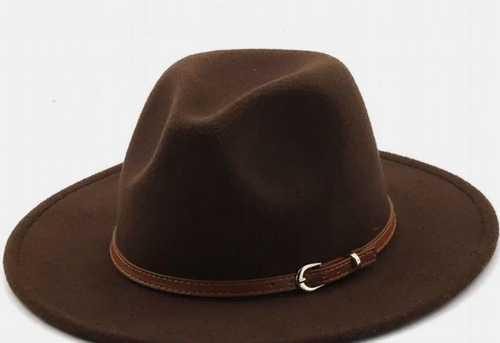 Шляпа коричневая федора