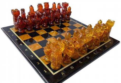 Янтарные фигуры для шахмат "Сказка" 35х35 см