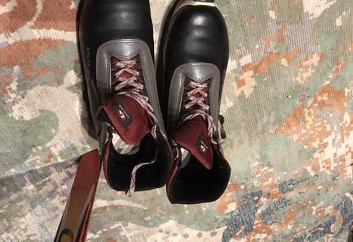Лыжи беговые с креплениями и ботинки под них