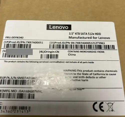 Жесткий диск Lenovo 4TB 3.5 00YK040 7XB7A00051