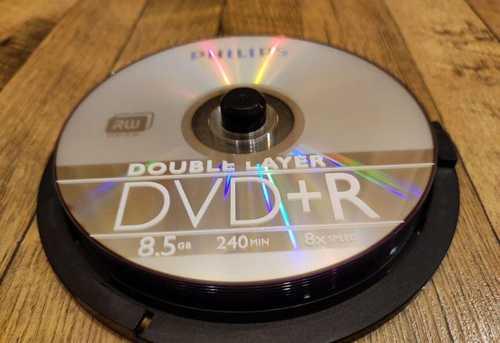 Болванки Philips DVD+R DL 8,5 Gb (9 шт.)
