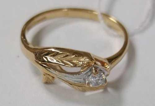 Золотое кольцо с фианитами (13430)*