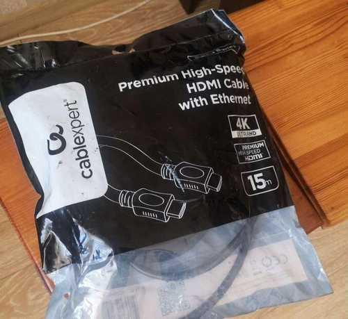 Кабель hdmi-hdmi Cableexpert premium 15 м 4K