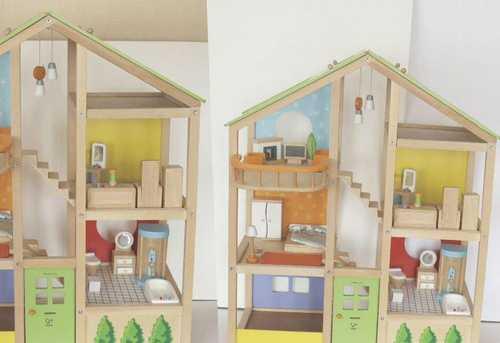 Большой кукольный домик с мебелью Hape