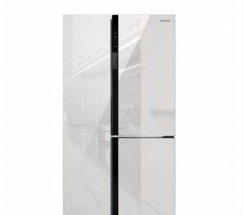 Холодильник Hyundai CS6073FV белое стекло в наличи