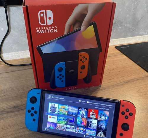 Nintendo Switch OLED, 64 ГБ, Прошитая