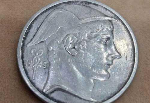 Монета Бельгии 1949 года 50 франков