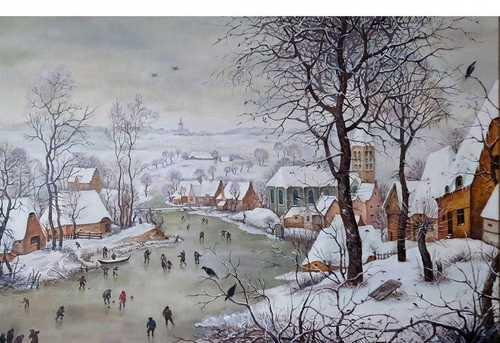 Картина "Зимний пейзаж" копия картины П. Брейгеля