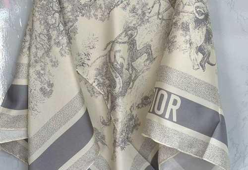 Платок Dior шелк серый