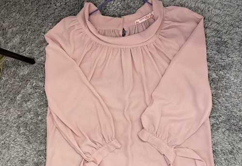 Свободная розовая блузка 46-48