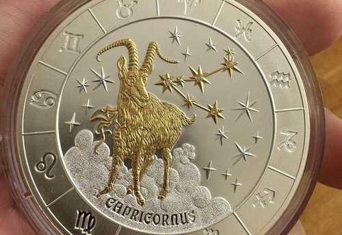 Серебряная монета козерог 2009 Руанда 1000 франков