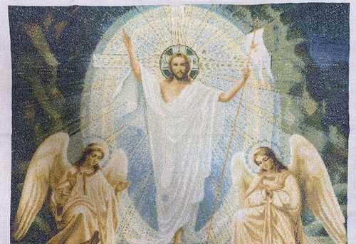Готовая вышивка крестом Иисус Христос и ангелы