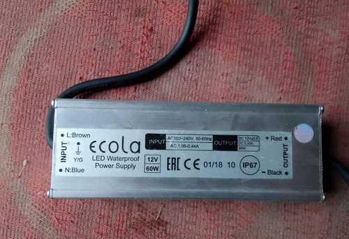 Блок питания Ecola LED 60W 220V-12V IP67