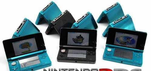 Nintendo 3ds с играми (бирюзовые и черные)