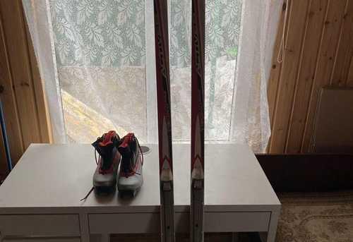 Комплект беговых лыж Atomic 185 с ботинками р.37