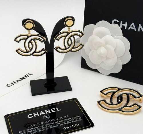 Серьги брошь Chanel Шанель