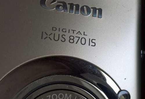Цифровой фотоаппарат canon digital ixus 870 is