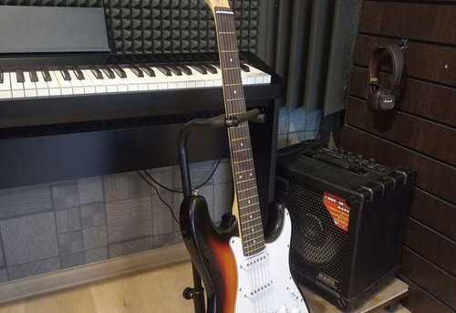 Электрогитара Stratocaster для обучения с чехлом
